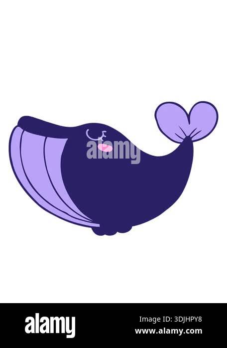 bobbing motion animation of cartoon whale drawing Stock Video Footage ...