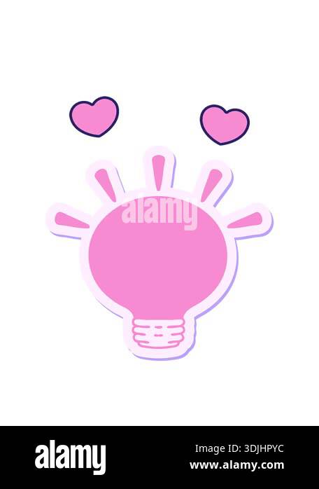 spinning hearts animation of shining light bulb sticker Stock Video ...