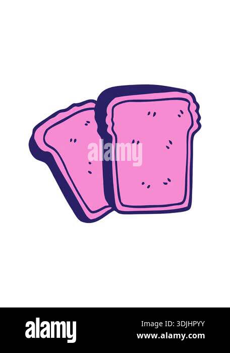 spinning motion animation of cartoon doodle toast Stock Video Footage ...