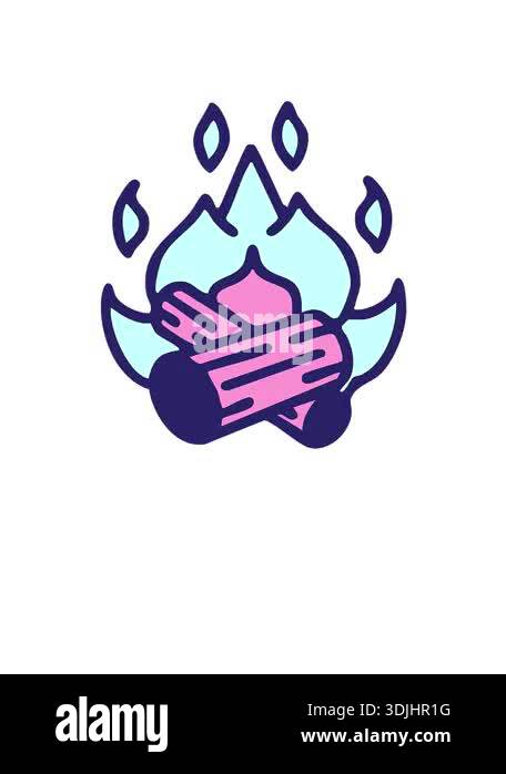 rise and float animation of brazilian carnival beach fire drawing Stock ...