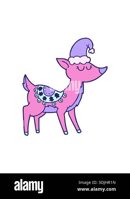 spinning motion animation of cartoon reindeer Stock Video Footage - Alamy