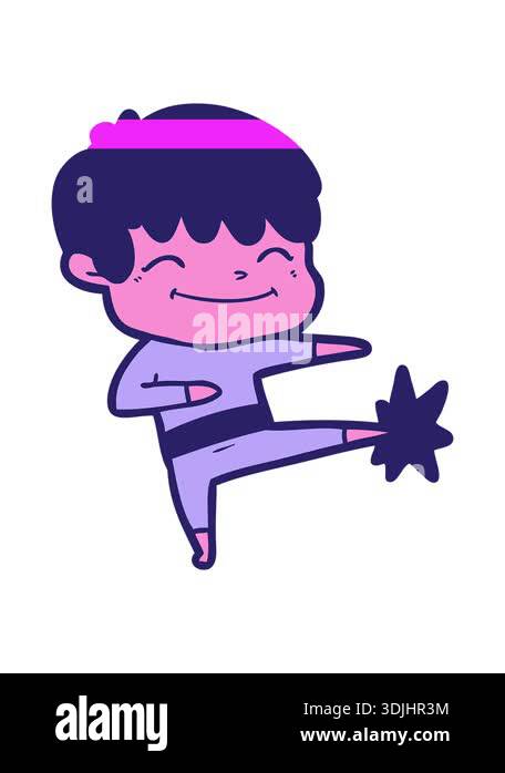 power up animation of cartoon happy boy Stock Video Footage - Alamy