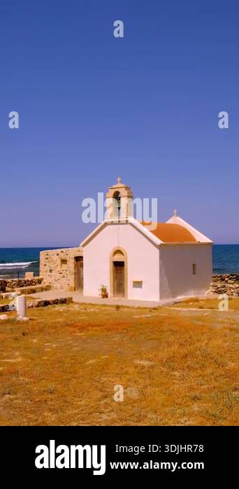 Church with the sea in the background. Selective focus. religion Stock ...