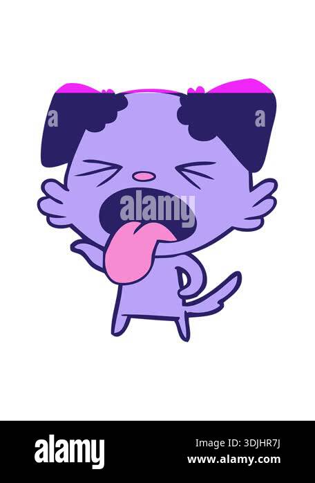 power up animation of a cartoon disgusted dog Stock Video Footage - Alamy