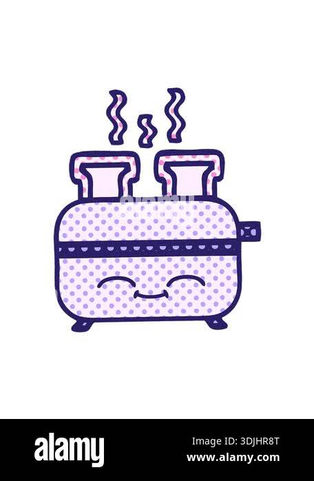 jiggle motion animation of comic book style drawing of a of a toaster ...