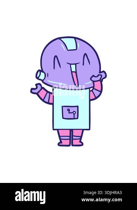 shaking motion animation of quirky cartoon robot Stock Video Footage ...