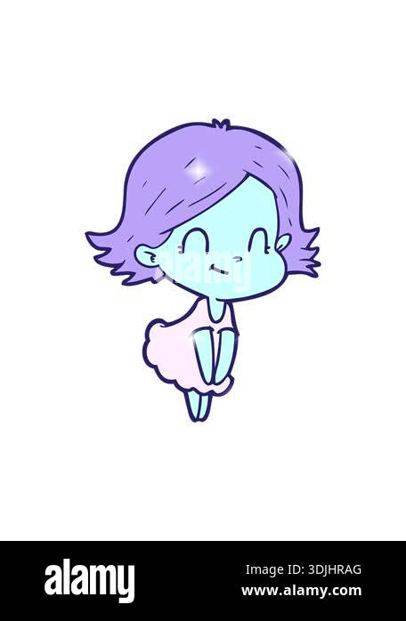 glitter effect animation of cartoon friendly girl design Stock Video ...