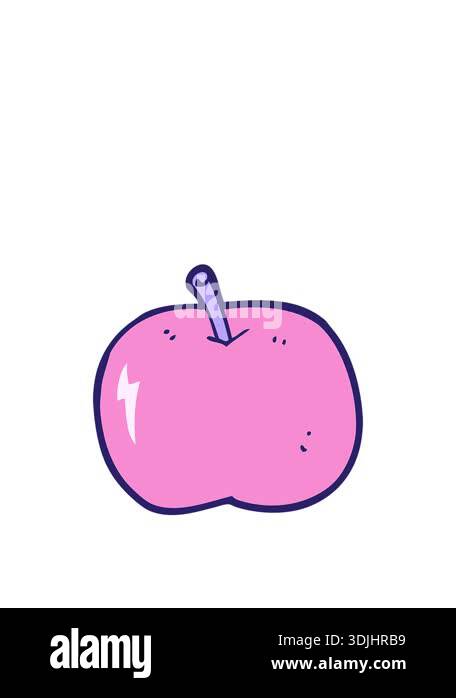 stretching up animation of cartoon shiny apple Stock Video Footage - Alamy