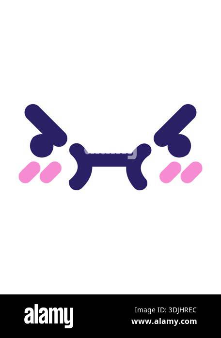 power up animation of mean face icon Stock Video Footage - Alamy