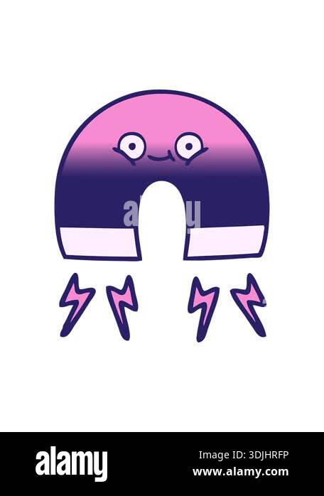 jiggle and pause animation of gradient shaded cartoon of a magnet Stock ...