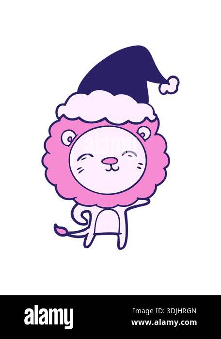 shaking motion animation of hand drawn line drawing of a lion wearing ...