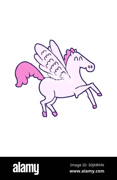 spinning motion animation of cartoon winged horse Stock Video Footage ...