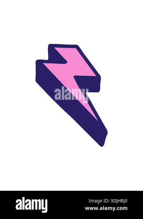 bob and pause animation of iconic tattoo style image of lighting bolt ...