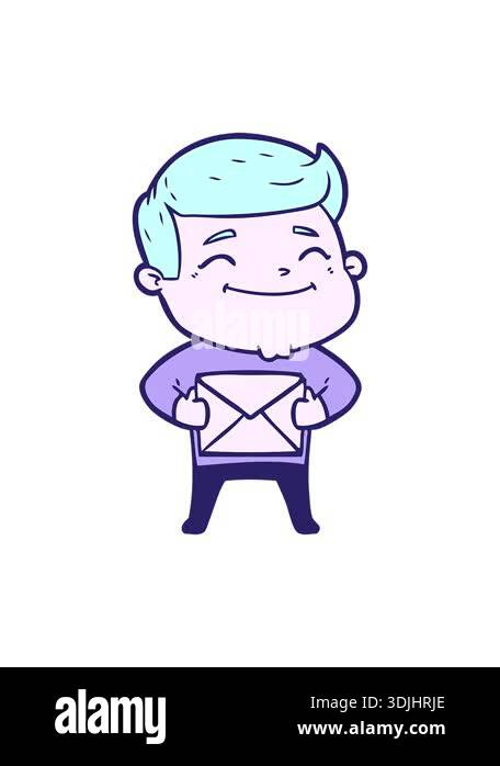 shaking motion animation of happy cartoon man with parcel Stock Video ...