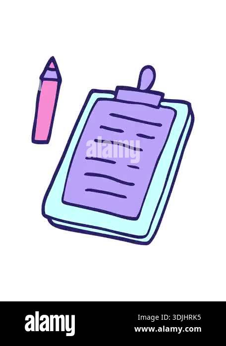 shivering motion animation of cartoon doodle clip board Stock Video ...