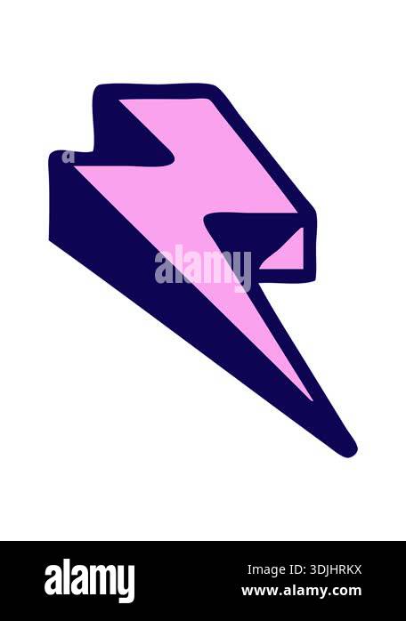 neon light effect animation of tattoo style cartoon of lightning bolt ...