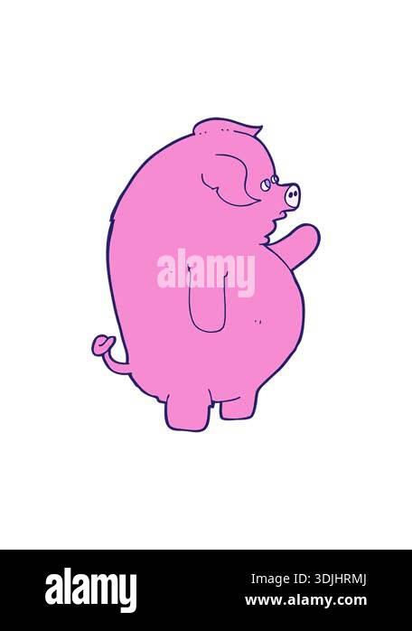 spinning motion animation of cartoon fat pit Stock Video Footage - Alamy