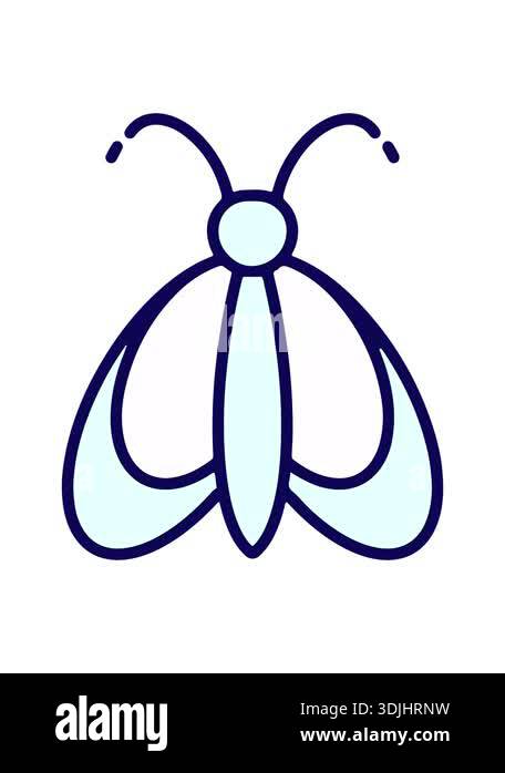 neon light effect animation of simple bold drawing of a butterfly Stock ...