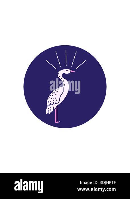 sales flash animation of icon of a tattoo style standing stork Stock ...