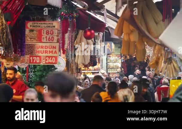 Turkey Istanbul 11 july 2025. Crowds explore busy spice bazaar in ...