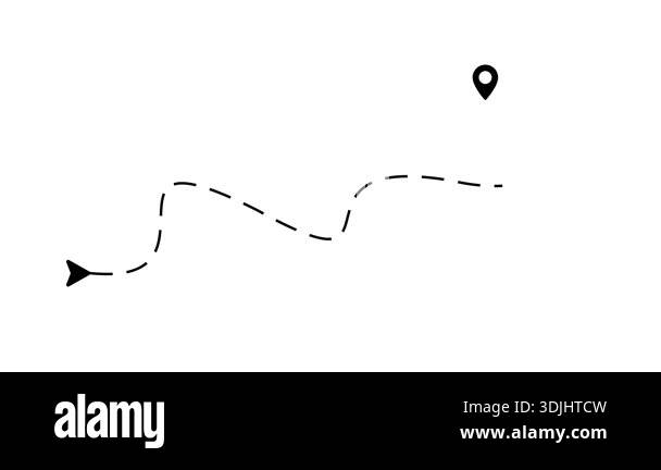 Real time location pin tracking animation on a route line map for ...