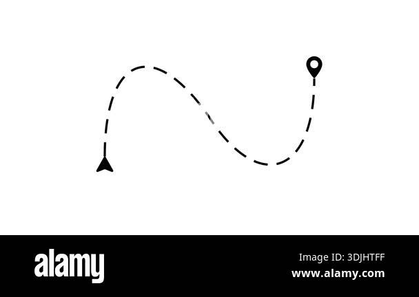 Animated route line map showing real time location pin tracking for ...