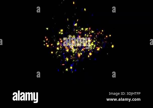 Vibrant confetti burst animation featuring colorful particles exploding ...