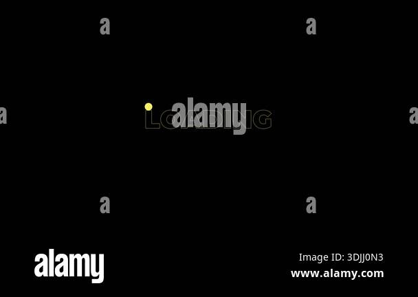 Loading light animation with yellow text on black screen Stock Video ...