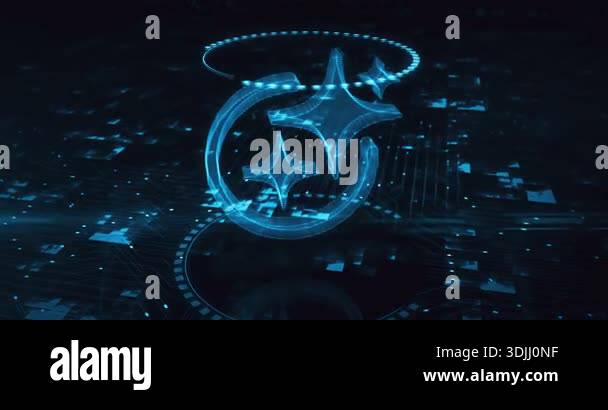 Artificial intelligence Ai hologram symbol appears on a digital ...