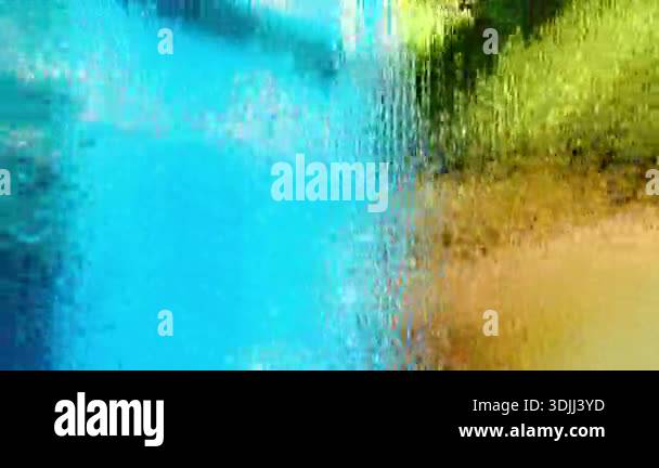 Abstract background of water flowing down textured glass, creating soft ...