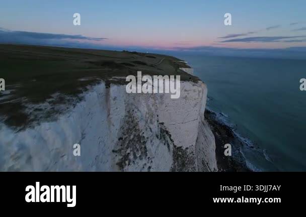 Stunning aerial footage flying alongside the famous white cliffs of ...