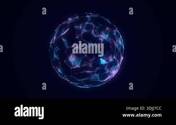 Futuristic colors sci-fi sphere in space. Technology circle a network ...