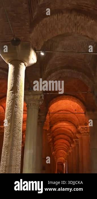 Istanbul,turkey,august 6, 2025. Subterranean columns and brick vaulted ...
