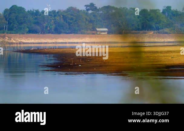 Dibrugarh, Assam, India 16 January 2026: Calm river landscape with ...