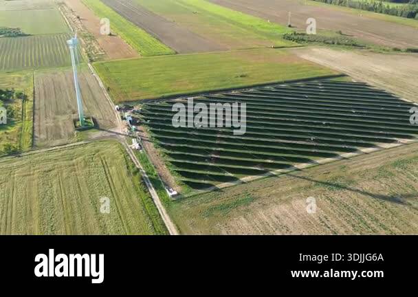 Ecological energy generation system in sunny countryside Stock Video ...