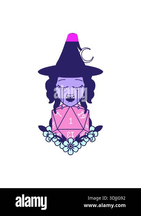 power up animation of Retro Tattoo Style crying half orc witch with ...