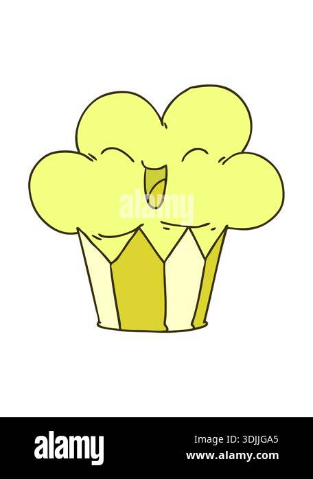 changing color animation of hand drawn quirky cartoon happy cake Stock ...