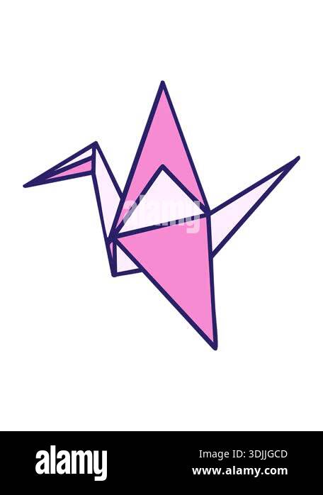 shaking motion animation of a japanese folded paper origami crane Stock ...