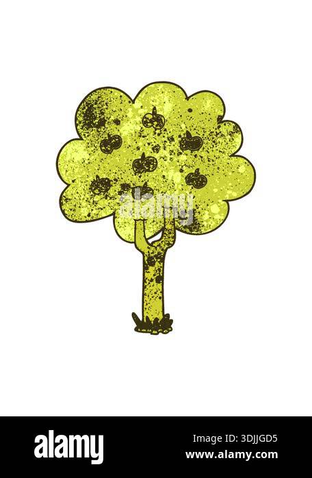changing color animation of apple tree cartoon Stock Video Footage - Alamy
