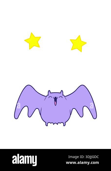 spinning stars animation of spooky cartoon bat Stock Video Footage - Alamy