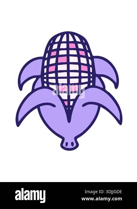 jiggle motion animation of brazilian corn on the cob with leaves ...