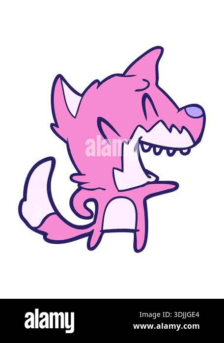 shaking motion animation of laughing fox cartoon Stock Video Footage ...