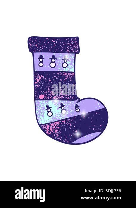 glitter effect animation of cartoon doodle christmas stockings Stock ...