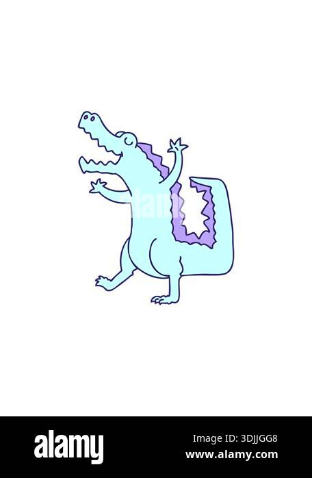 radioactive glowing animation of quirky cartoon crocodile Stock Video ...