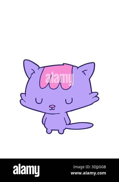 stretching up animation of a fun drawing of a cartoon cat Stock Video ...