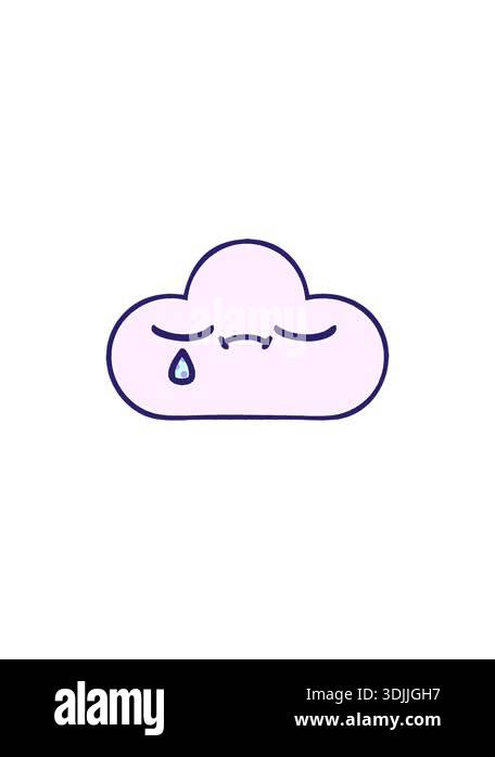 starburst effect animation of comic book style cartoon of a sad cloud ...