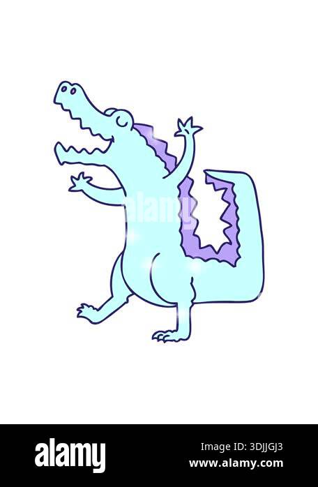 glitter effect animation of quirky cartoon crocodile Stock Video ...