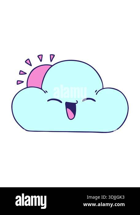 shine light effect animation of hand drawn quirky cartoon sun and happy ...