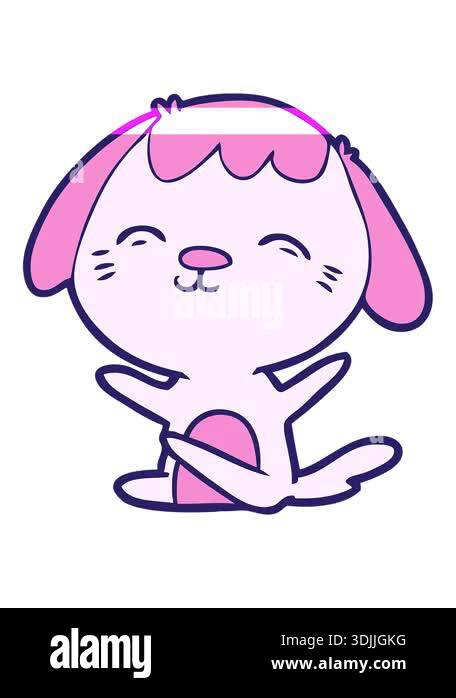 power up animation of happy cartoon sitting dog Stock Video Footage - Alamy