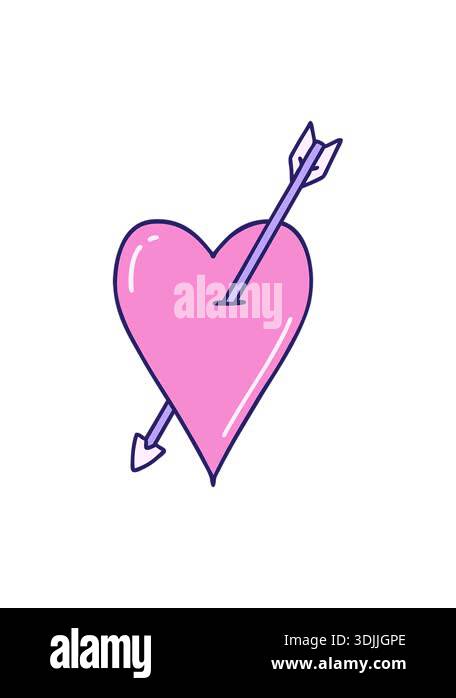 shine light effect animation of retro tattoo style image of an arrow ...